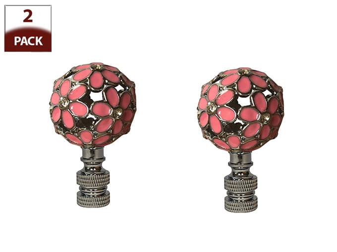 Royal Designs, Inc. Decorative Glamorous Daisies Lamp Finial Chrome ...