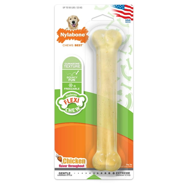 Juguete masticable para perros Bone Nylabone Flex Chew, sabor moderado ...
