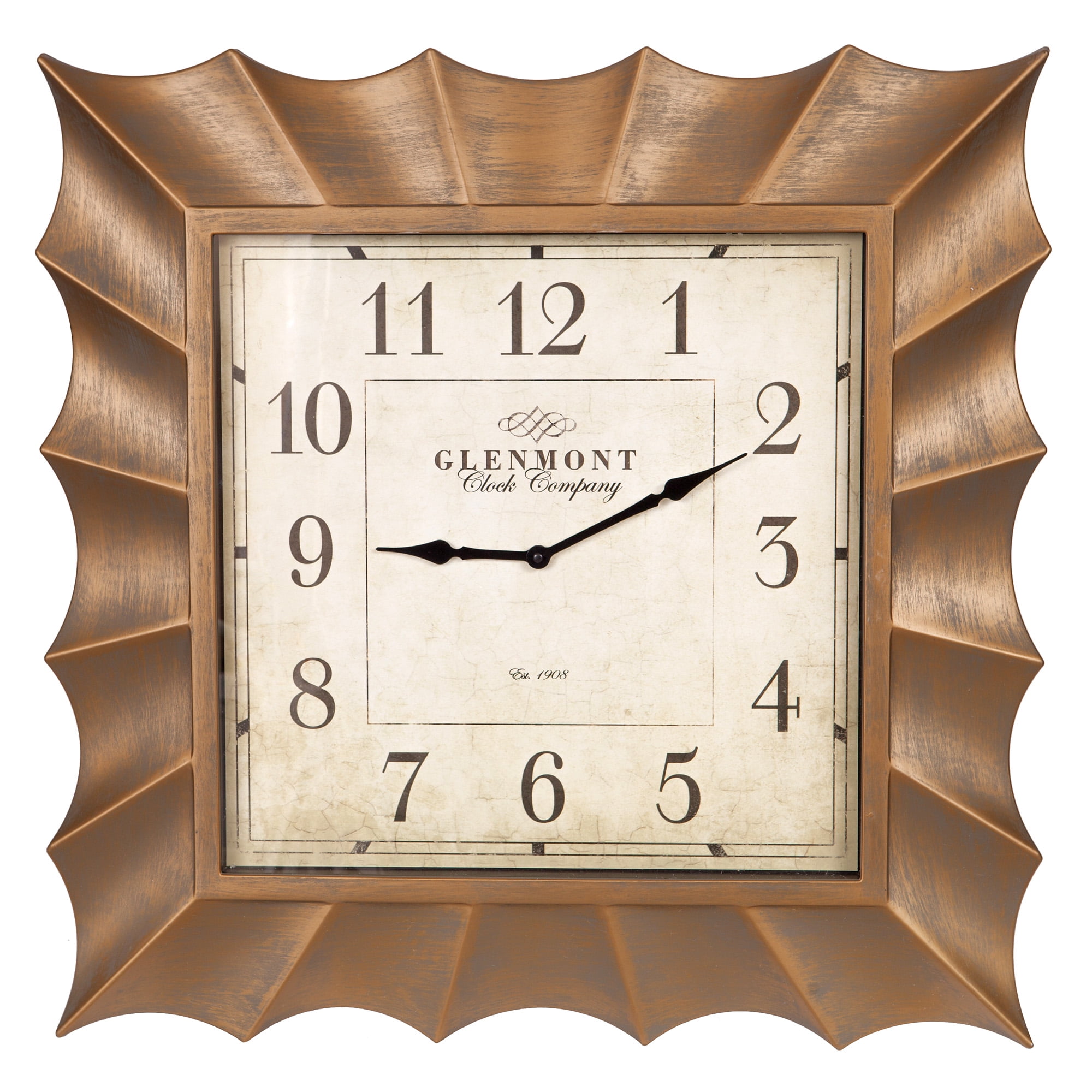 Patton Wall Decor 30" Gold Scallop Framed Square Wall Clock - Walmart.com