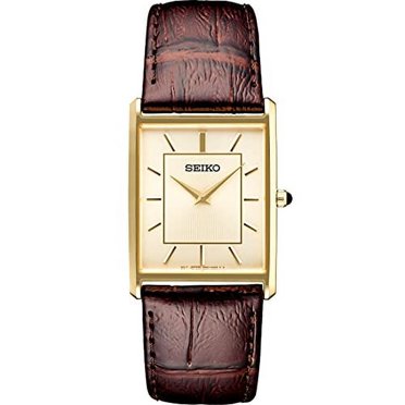 Seiko Chronograph Quartz Men's Watch, Champagne Dial, Black Leather ...