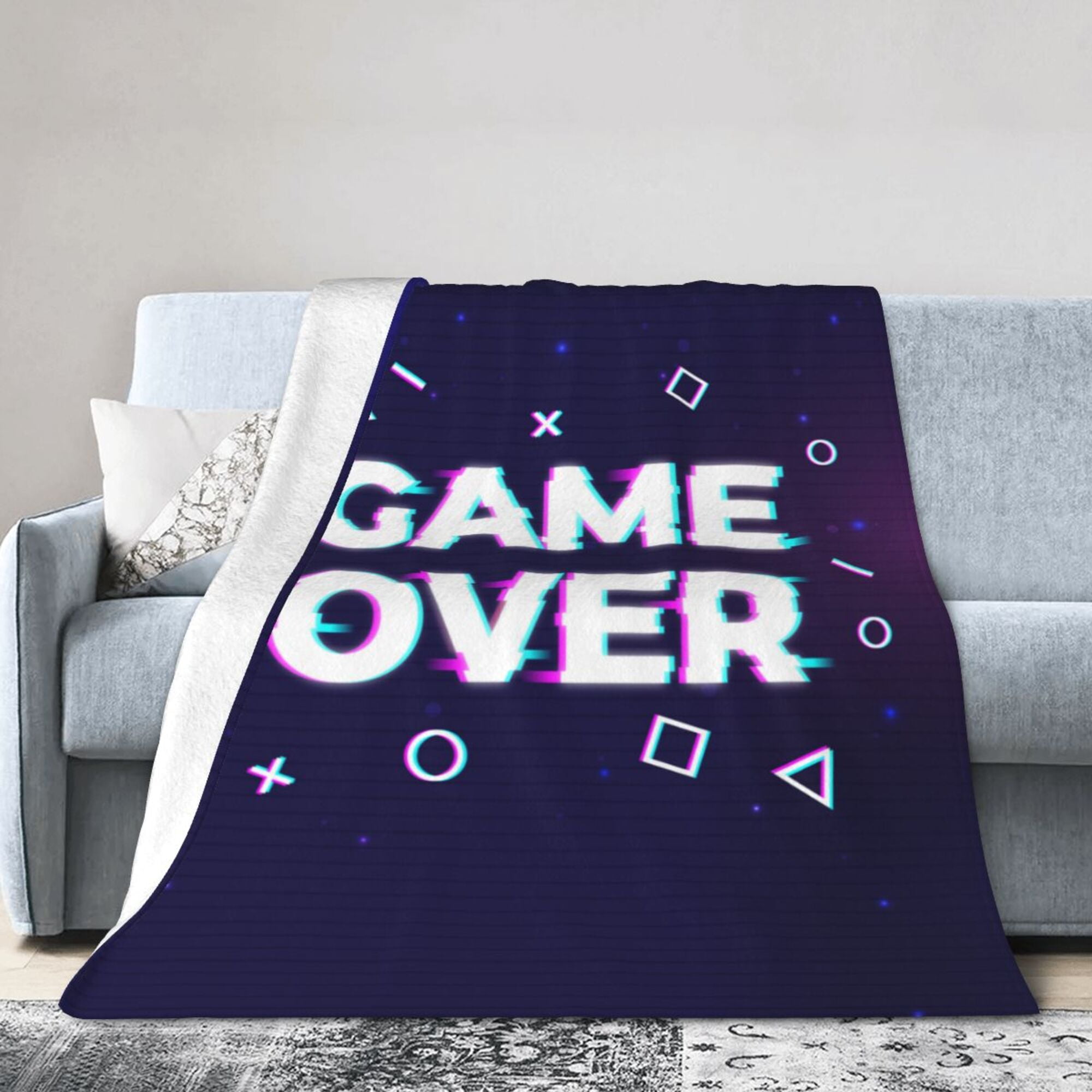 DouZhe Ultra-Soft Micro Fleece Lightweight Flannel Bed Blanket, Glitch ...