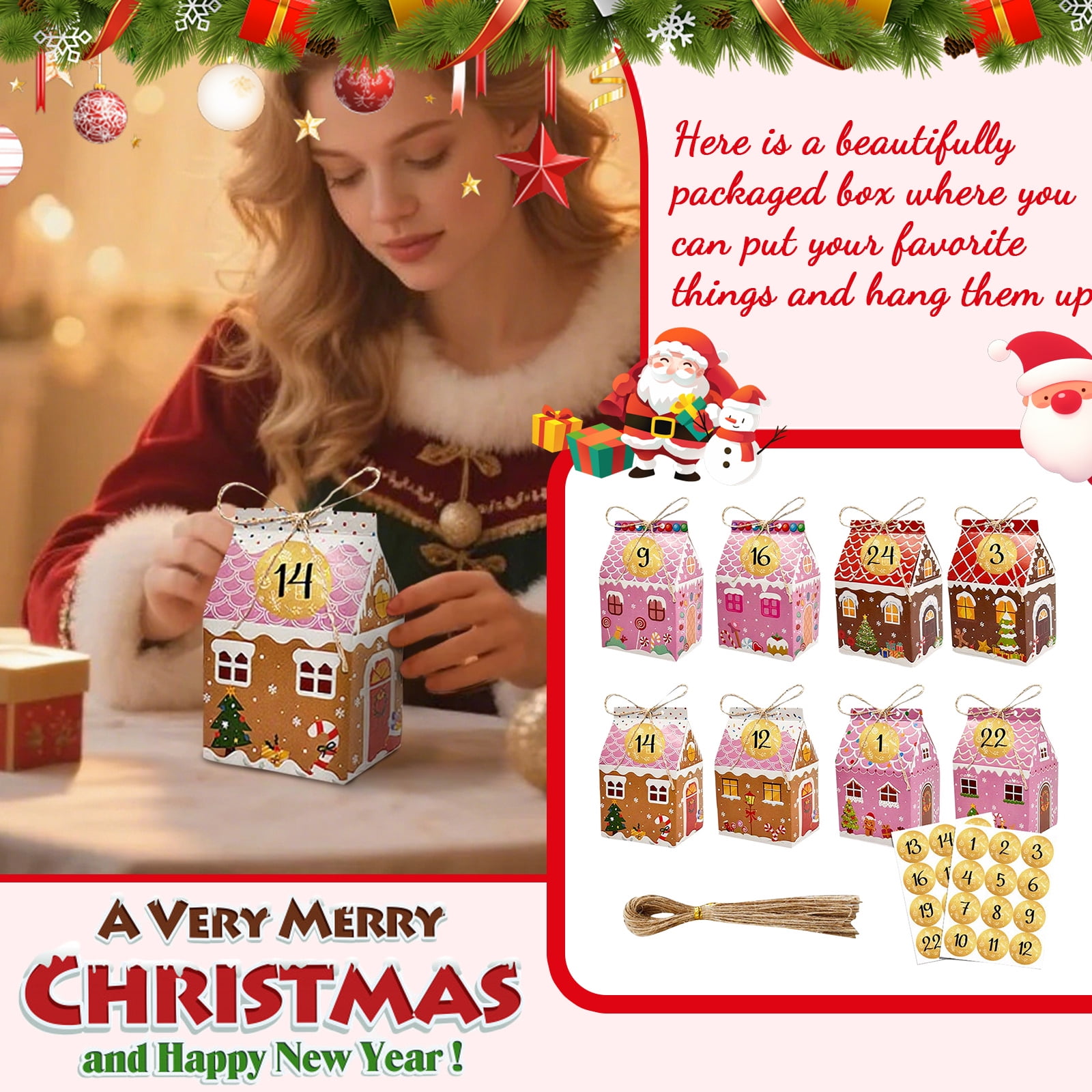 Gingerbread Man Christmas Advent Calendar Box Empty Advent Calendar Box ...
