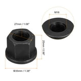 M16 Flange Hex Nut, 1 Pack Grade 10.9 Carbon Steel Black Oxide Finished ...