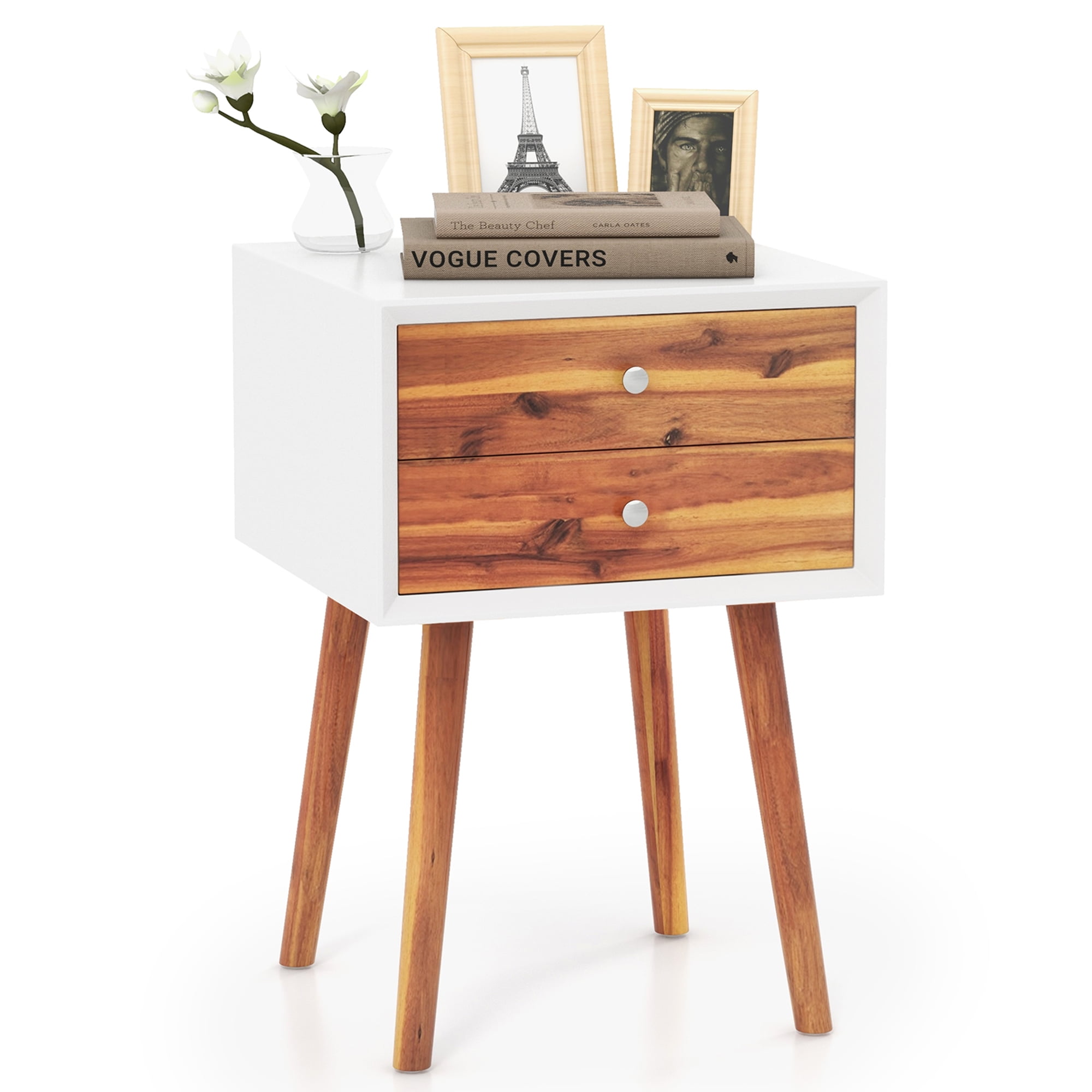 Click here for Gymax Wooden Nightstand Mid-Century End Side Table... prices