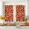 Abstract Line Sheer Curtains 45 Inch Long 2 Panels, Retro Pattern ...
