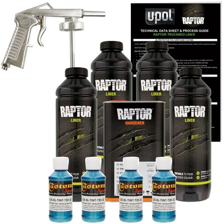 Raptor Blue Metallic Urethane Spray-On Truck Bed Liner Spray Gun, 4 ...