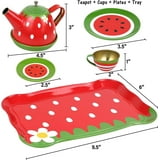 Tea Set for Little Girls, Pretend Play Tea Party Set, Fruit Design Kids ...