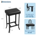 Set of 2 Bar Stools, 24" Counter Height with Leather Upholstered Seat ...
