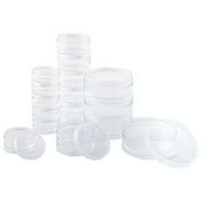 Storage Round Clear Container with Screw Lids For Small Items Organizer ...