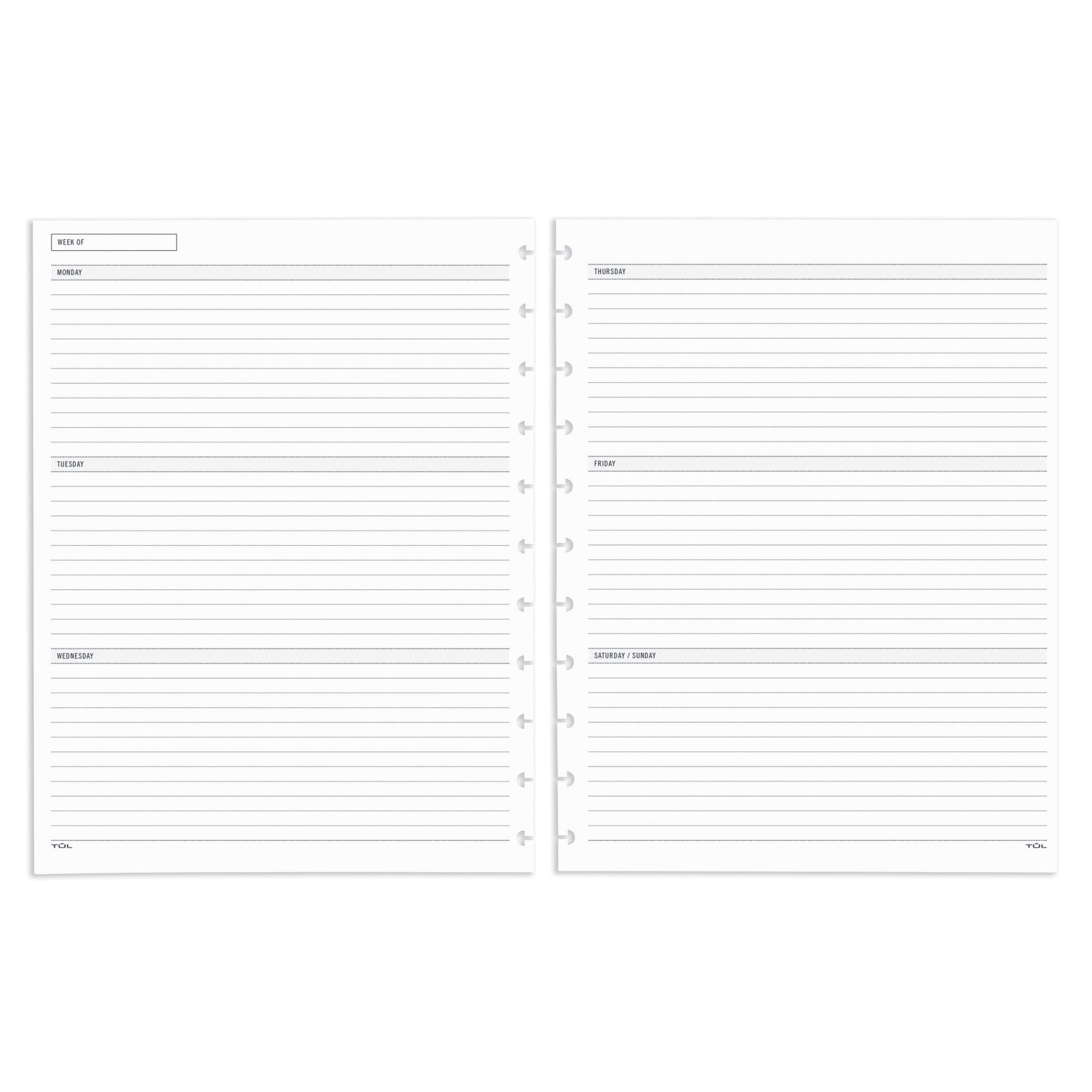 TUL® Discbound Undated Weekly/Monthly Refill Pages, Letter Size, 68 ...