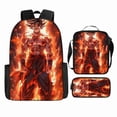10 Styles Anime Warrior Print 3-Piece Backpack Set, Casual Daypack with ...