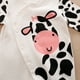 PatPat 100% Cotton Cow Print Long Sleeve White Baby Jumpsuit,Newborn Girl Boy Snap Closure ...