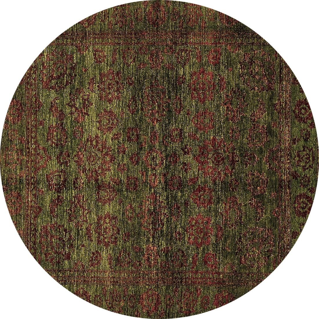 Ahgly Company Indoor Round Abstract Brown Modern Area Rugs, 8' Round ...