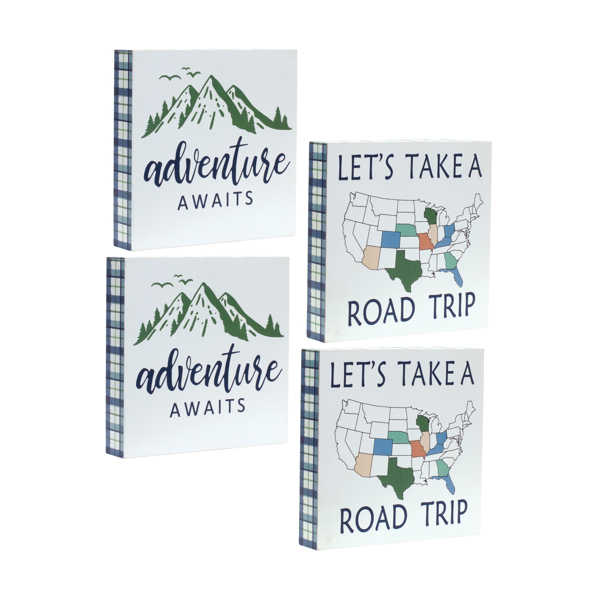 Melrose Adventure Sign (Set of 4) 8"SQ MDF - Walmart.com