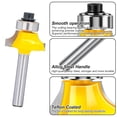 1/4 Inch Shank Round Over Router Bits Set, 4 Pcs Rounding Over Router ...