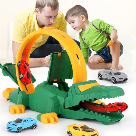 Educational Crocodile Toys Race Track Flexible Car Track 360 Degrees ...