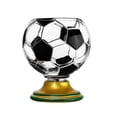 Soccer Ball Glass Cup, Trophy Base Drinkware, Clear Construction ...