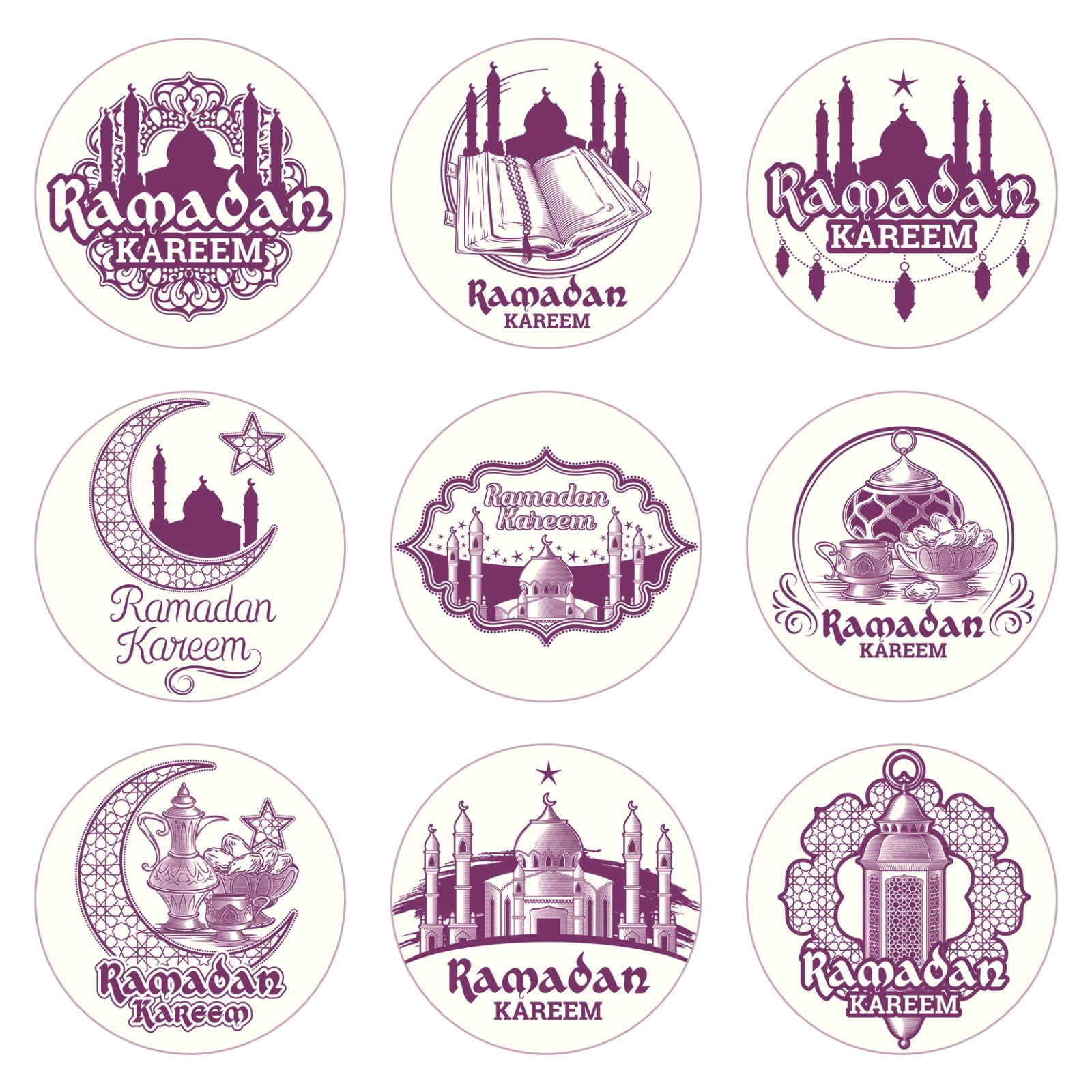 Ramadan Kareem Stickers, Eid Mubarak Stickers, Ramadan Labels Adhesive ...