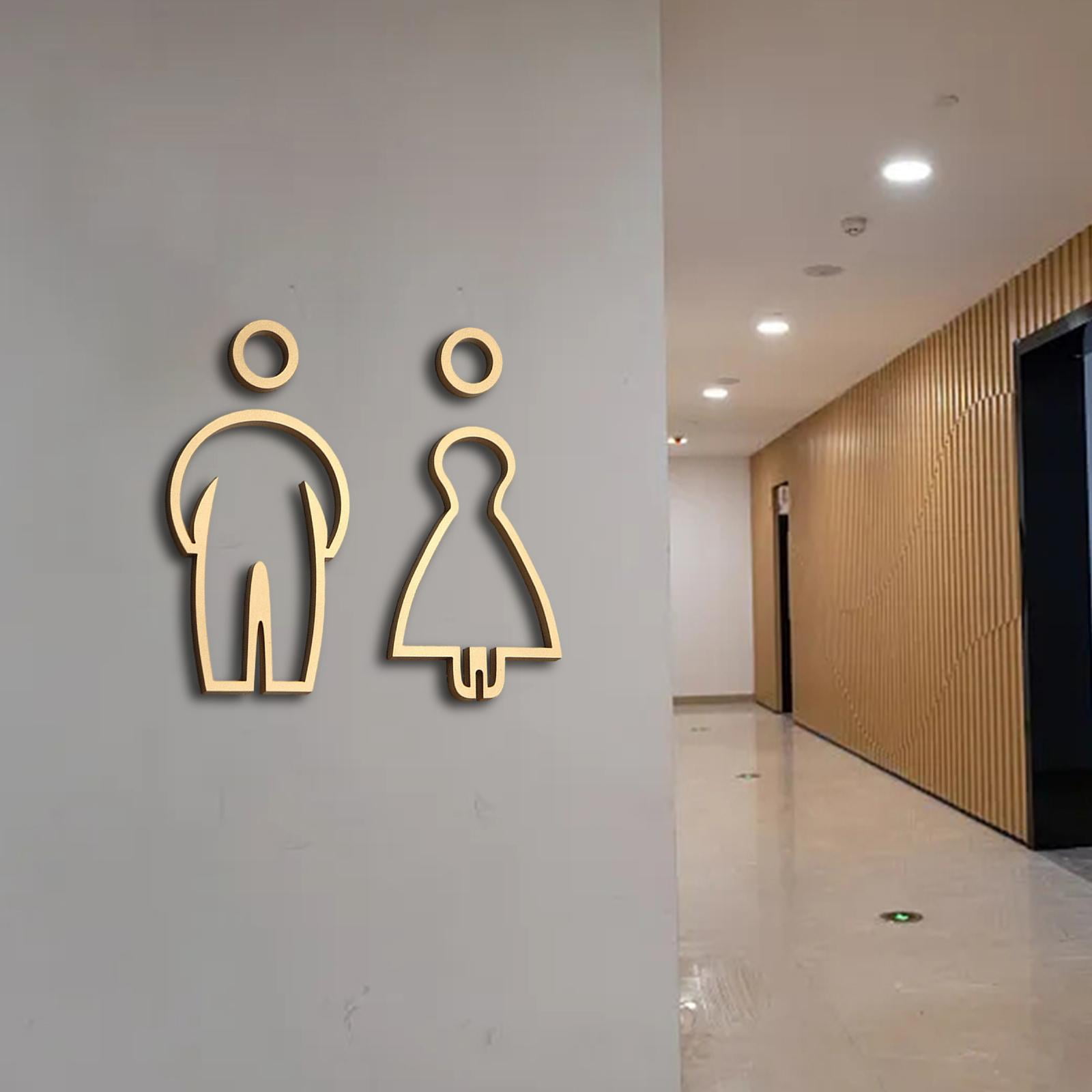 Letrero 3D para puerta de baño, letreros para puerta de baño, placa con ...