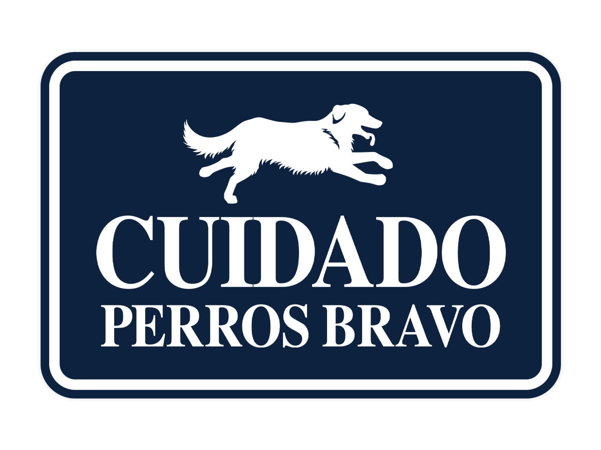 Signs ByLITA Classic Framed Cuidado Perros Bravos Graphic Spanish ...