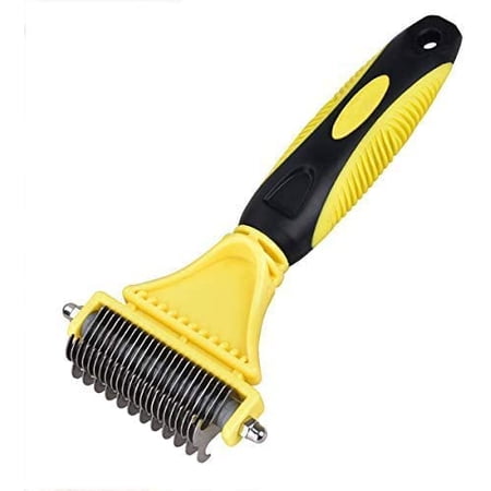 Finydr Dog Dematting Tool 2 Sided Undercoat Rake for Dogs & Cats with ...