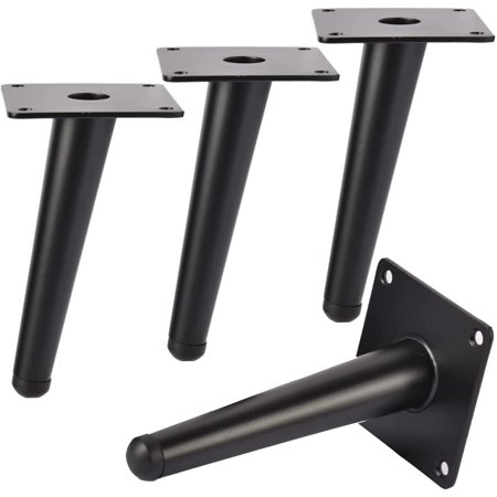 8 Inch Metal Furniture Legs, 4pcs Slanted Metal Table Legs with Rubber ...