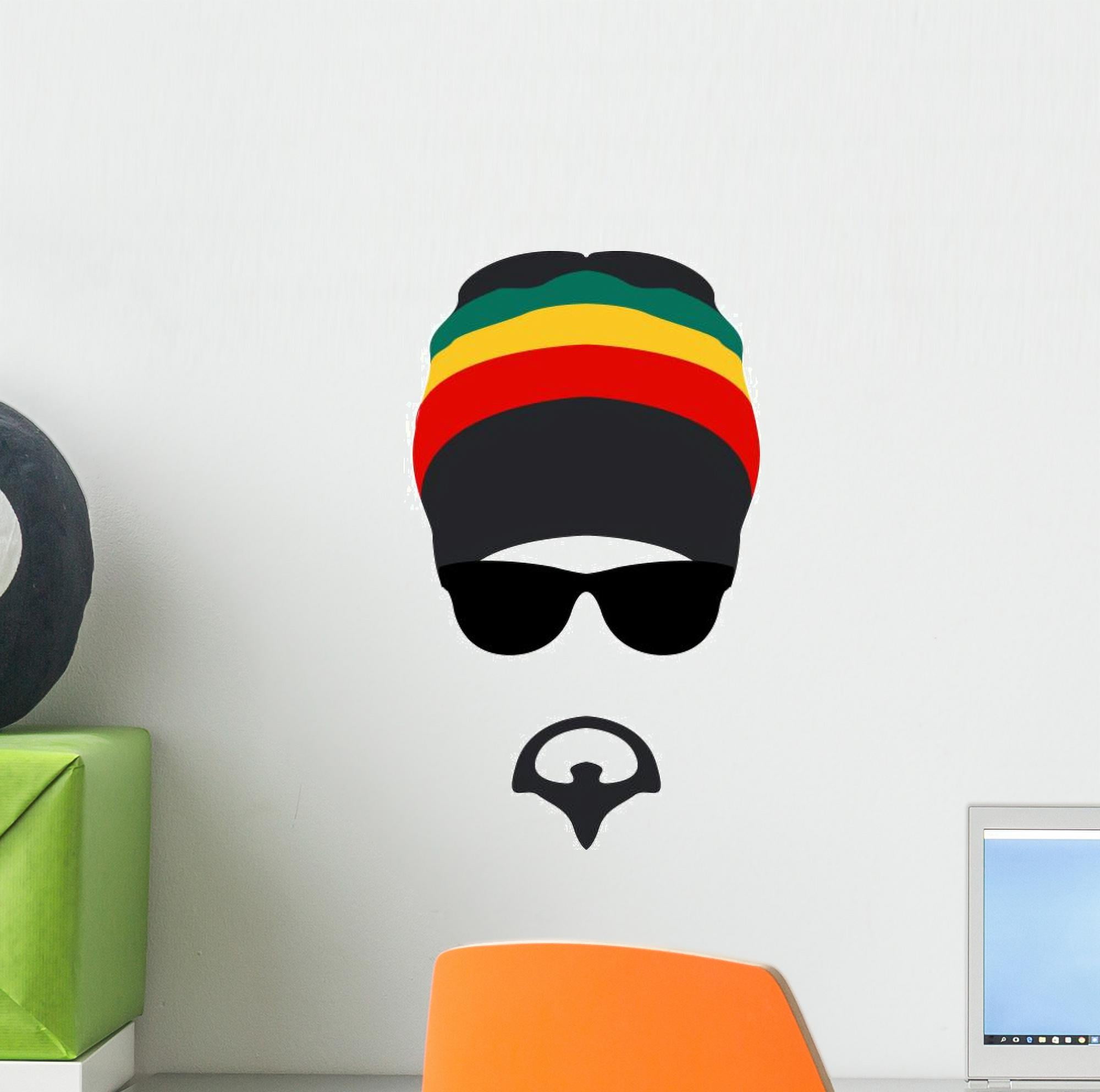 Iconic Rastafarian Man Reggae Wall Decal Wallmonkeys Peel and Stick ...