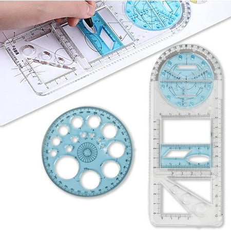 2 Pcs New Upgraded Multifunctional Geometric Ruler Drawing Template ...