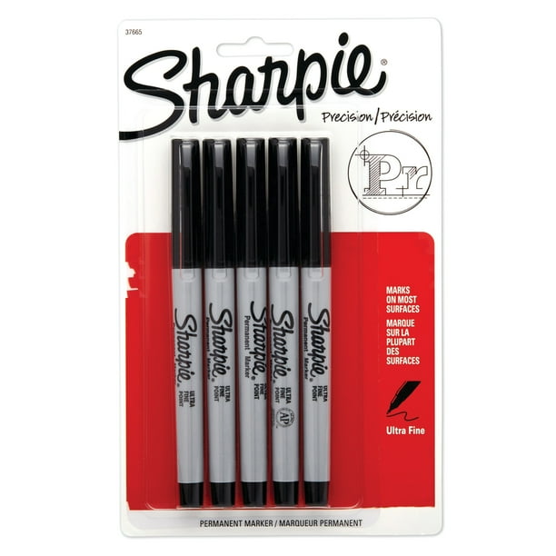 Sharpie Permanent Markers, Ultra Fine Point, Black, 5 Count - Walmart ... Sharpie Permanent Markers, Ultra Fine Point, Black, 5 Count - Walmart ...