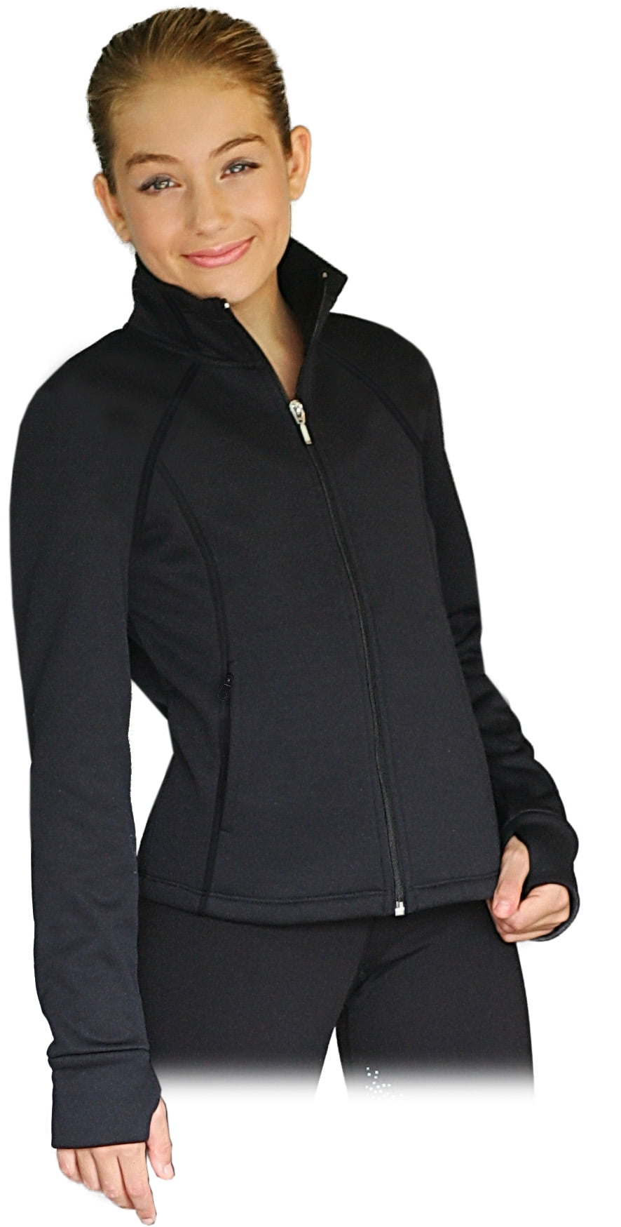 JT98 Princess Seam Fitted Figure Skating Jacket with Zipper Pocktes ...