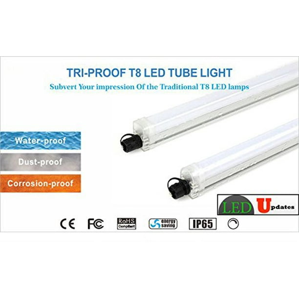 2pcs 4FT WATERPROOF 30W TRIPROOF LED LIGHT TUBE FOR PARKING LOT Car ...