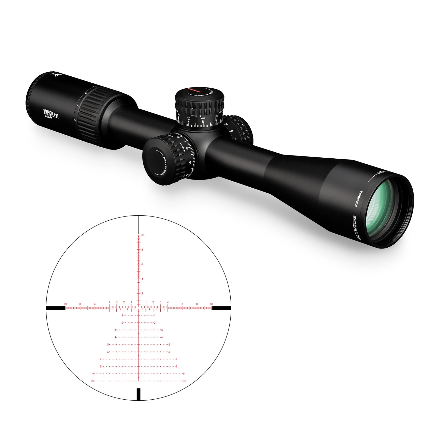Vortex Viper PST Gen II 3-15x44 FFP Riflescope (EBR-7C MRAD Reticle ...