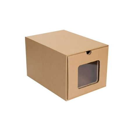 Fridja Thickened Kraft Cardboard Box Transparent Drawer Shoebox ...