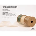 Organza Ribbon 1.5" x 30 Yd Cream White Rose Gold & Dusty Green Sheer ...