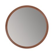 The Urban Port 32 Inch Round Wooden Frame Floating Wall Beveled Mirror ...