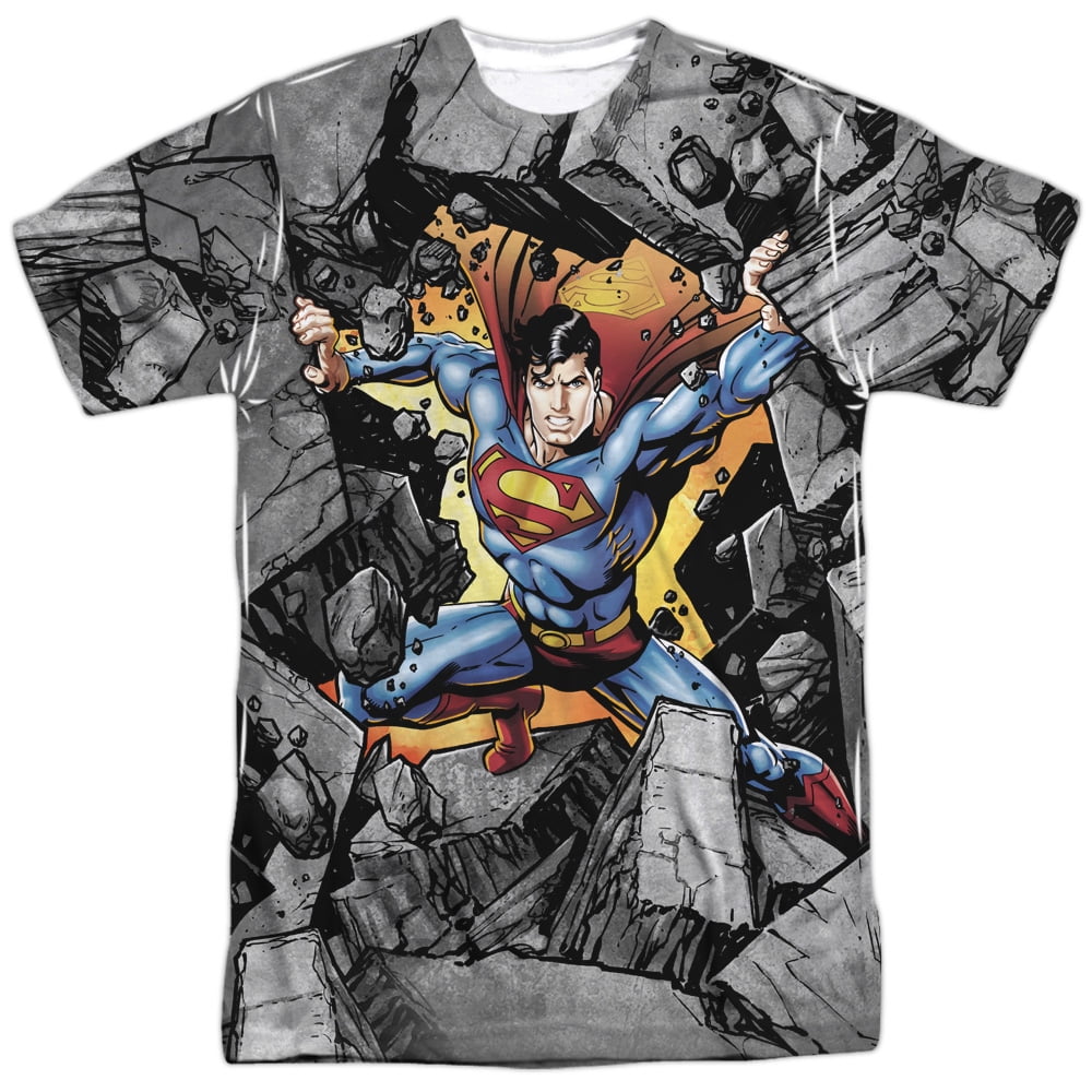 Superman Break On Through Officially Licensed Sublimation Adult T Shirt ...