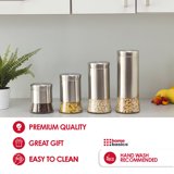 Home Basics Essence Collection 4 Piece Stainless Steel Canister Set ...