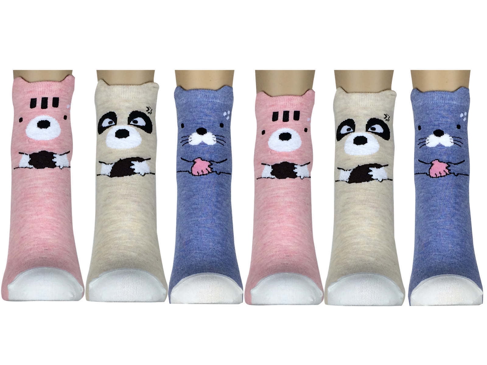Women's Cute Art Cartoon Colorful Casual Crew Cotton Animal Socks ...