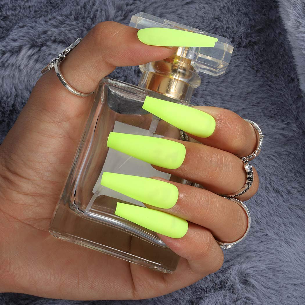 Neon Yellow Acrylic Nails