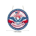 4th of July Rustic Wooden Wall Sign, Round Patriotic Independence Day ...