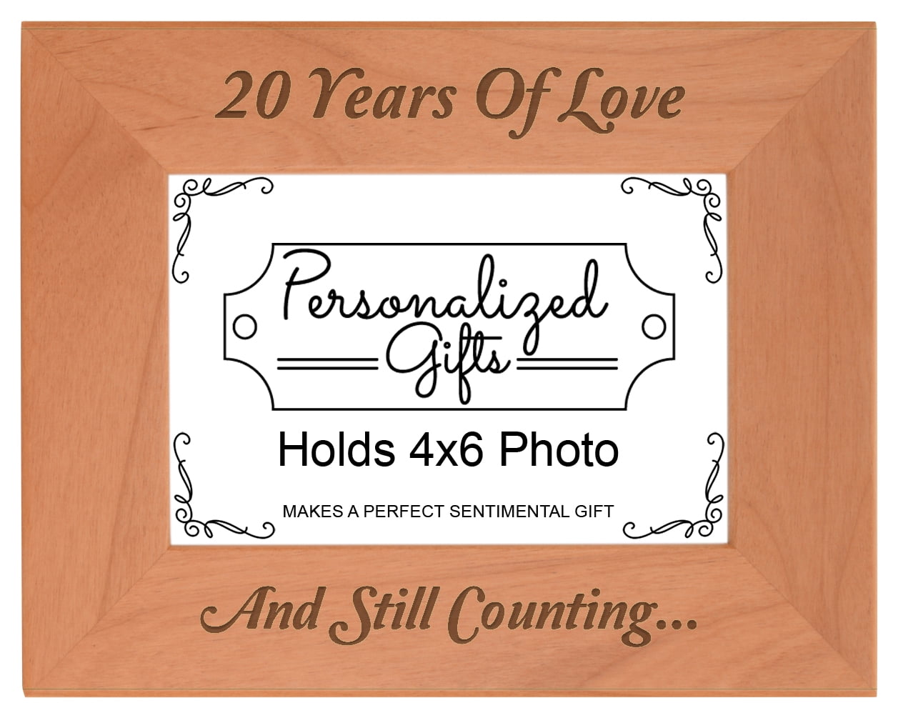 ThisWear 20th Anniversary Gifts 20 Years and Counting Wood Laser 4x6 ...