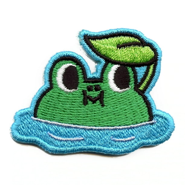 Line Friends Frog Leonard Patch In Pond With Leaf Embroidered Iron On ...