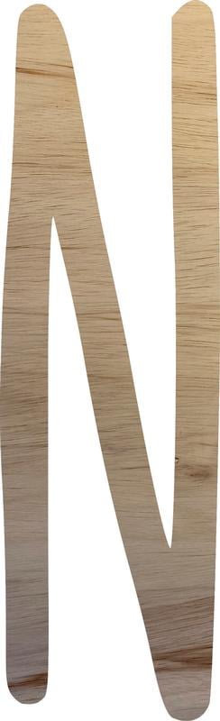 Wooden Craft Wall Letters, Unfinished 22'' Alphabet Letter N, DIY ...