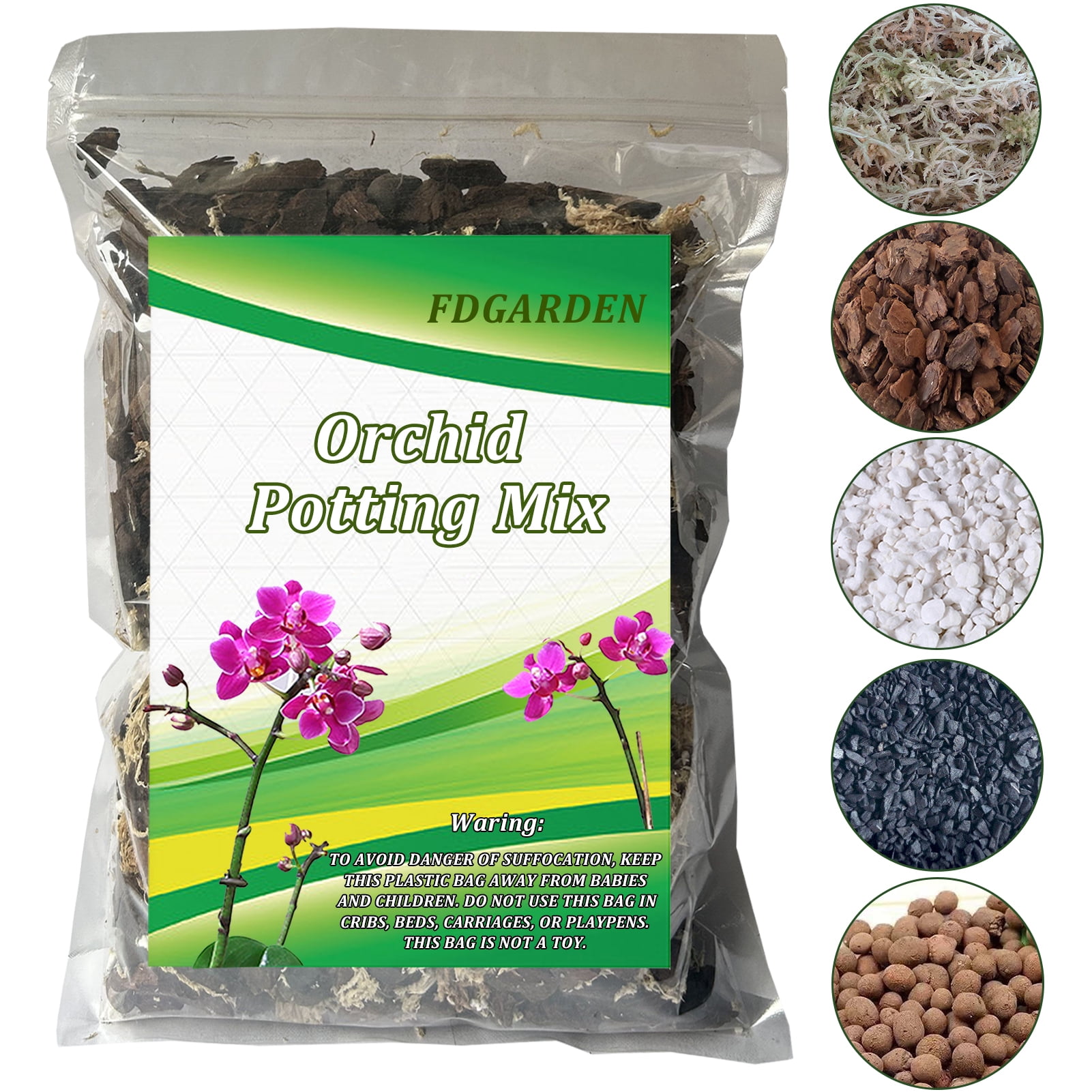 Orchid Potting Mix Orchid Mix Orchid Soil with Sphagnum Moss Pine Bark ...
