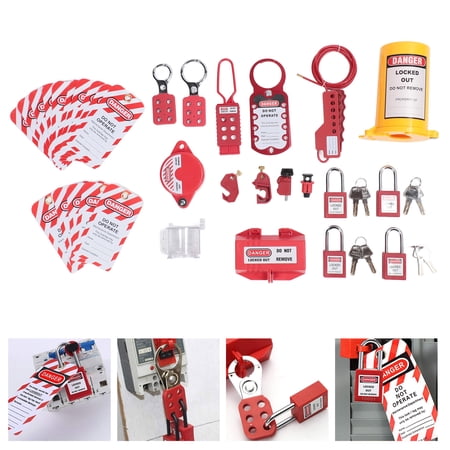 Safety Padlocks, 15 Hanging Tags Circuit Breaker Locks Set Lockout ...
