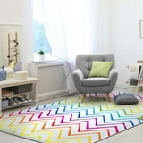 Crayola Collection By Well Woven Zig Zag Multicolor 5' x 7' Area Rug ...