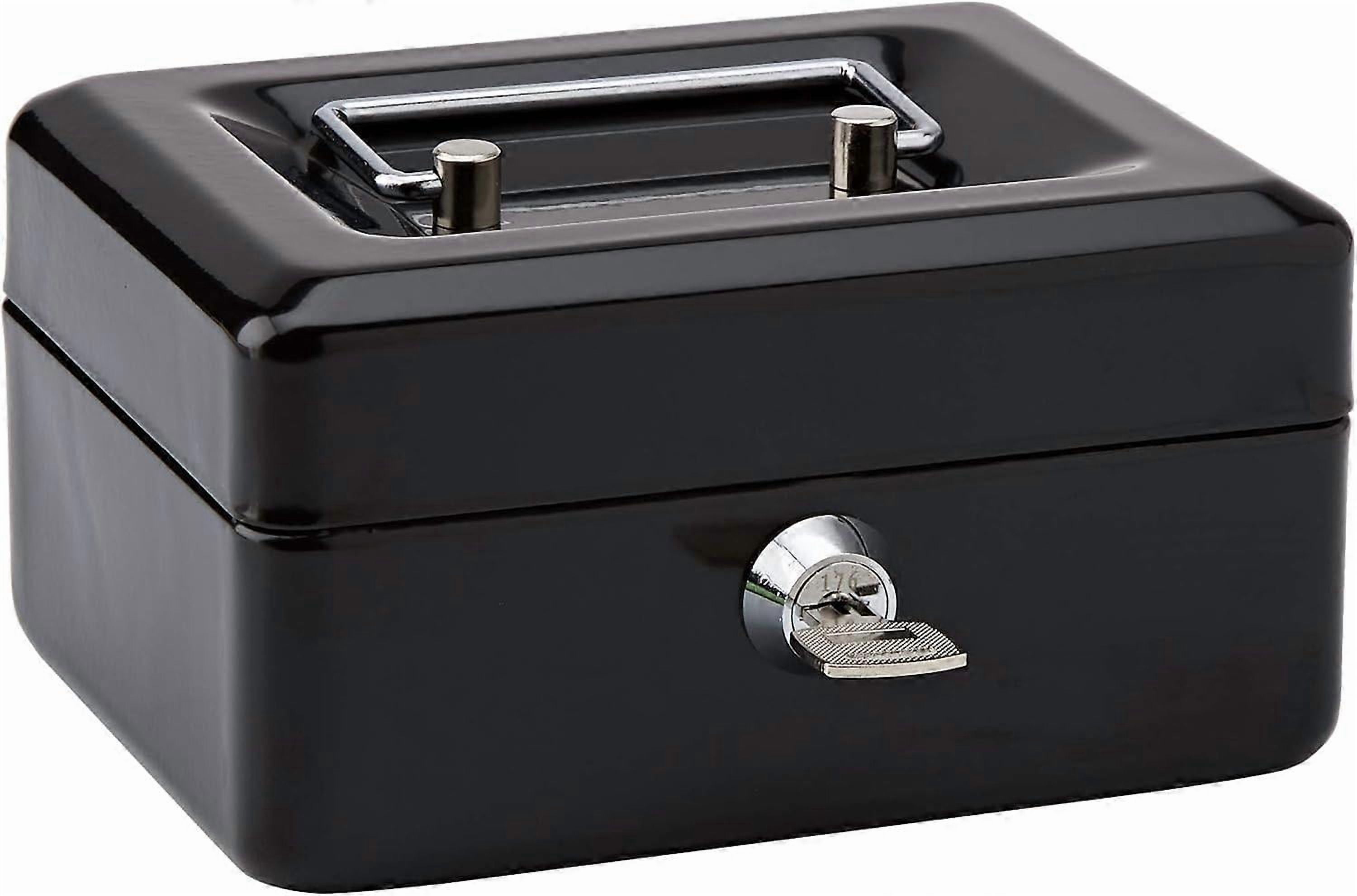 Steel Coin and Note Box with 6 Compartments 15 cm, Black | Walmart en línea
