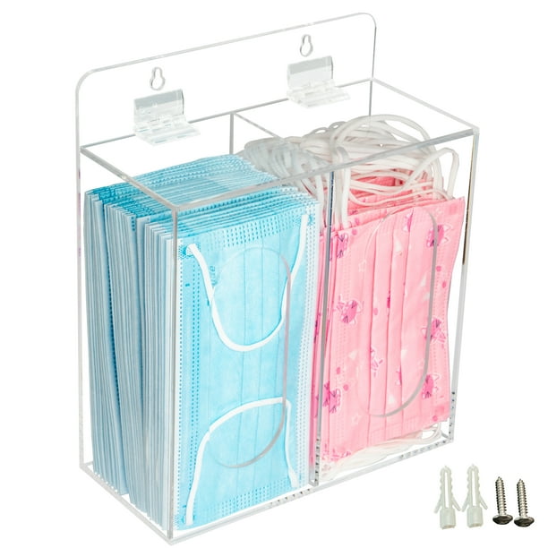 SEANADO Face Mask Dispenser Box Acrylic Gloves Holder Hygiene Station ...