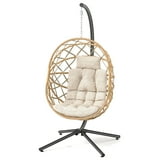 SWITTE Hanging Egg Chair with Stand, Outdoor & Indoor Swing Egg Chair ...