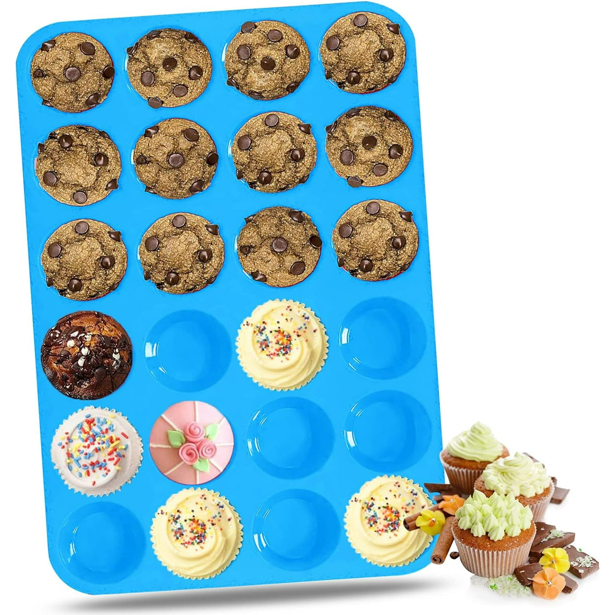 Click here for Oruyrop Mini Muffin Pan 24 Cups Blue-Silicone Nons... prices